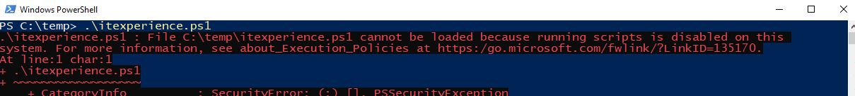 Powershell Error Repair Script Execution Is Disabled On This System